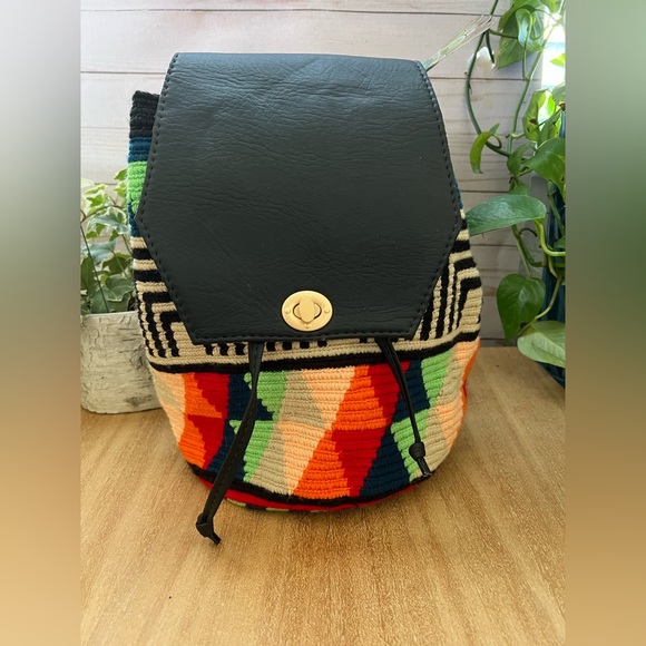 Eklectyc | Bags | Retro Hippie Handwoven Backpack Wayuu Geometric Indie ...